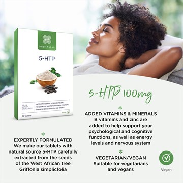 5-HTP 100mg - 60 Tablets - Added B Vitamins & Zinc