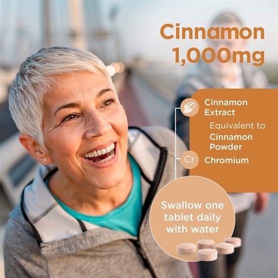 Cinnamon 1000mg – Added Chromium – 120 Tablets