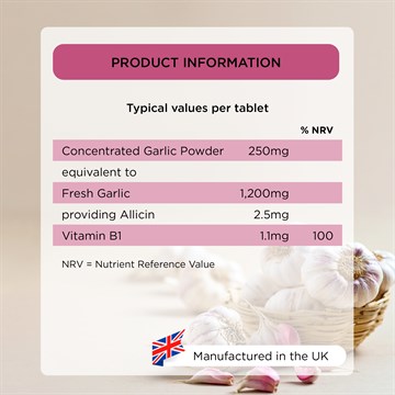 Garlic 1200 mg – 240 Tablets – With Vitamin B1